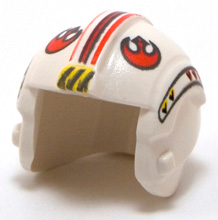 Minifigure, Headgear Helmet SW Rebel Pilot with Red Rebel Alliance Sym ...